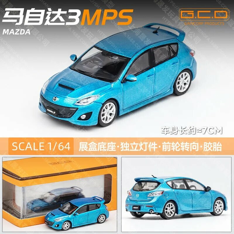 1:64 Mazda 3 Mps, имитация легкосплавного автомобиля, модель игрушки, коллекция, дисплей, подарок