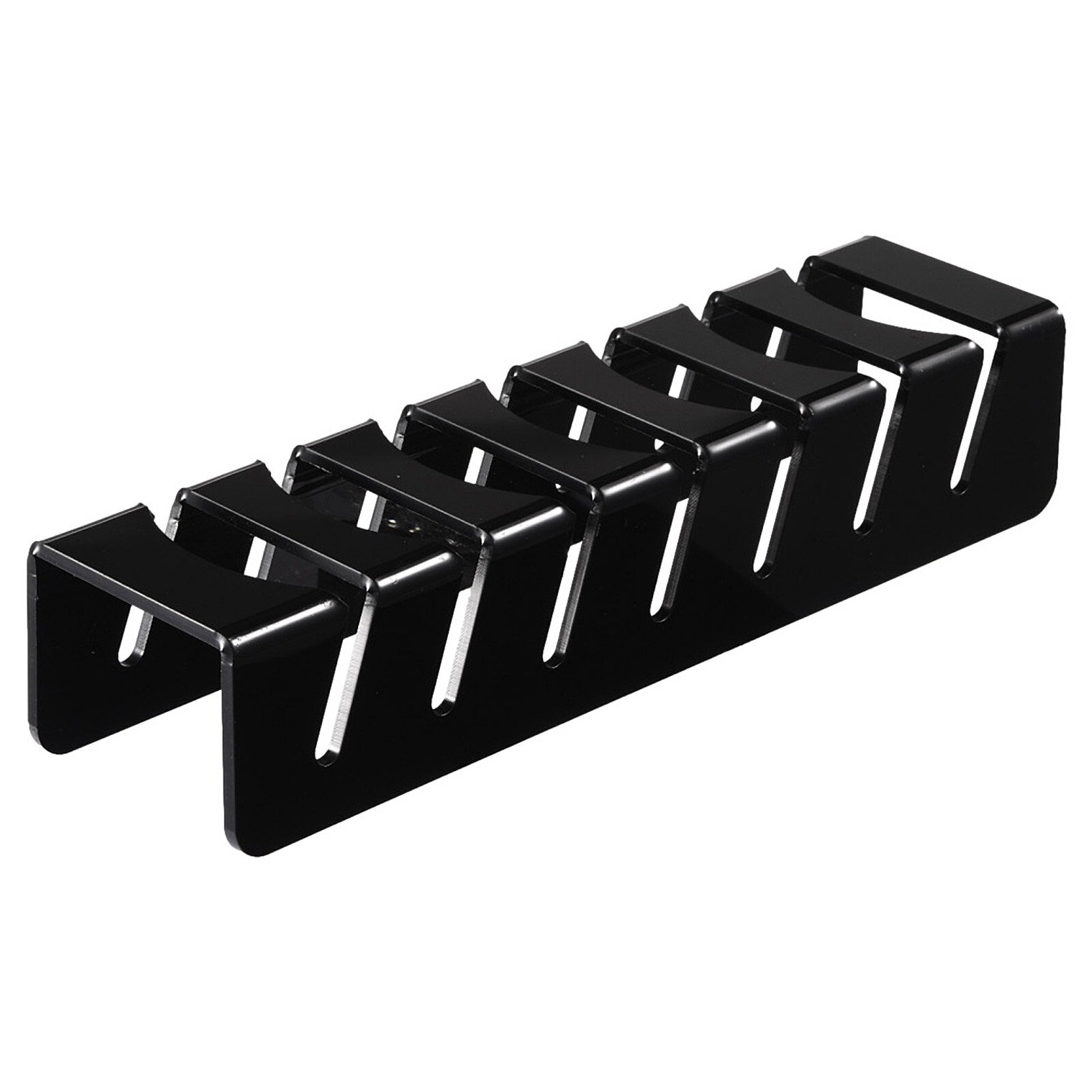 Стойка для хранения шапок из акрила для 7 кепок без установки черный прозрачный белый размер 29x7.6x5.8cm вес 230g стеллаж для шапок для спальни гардероб комода