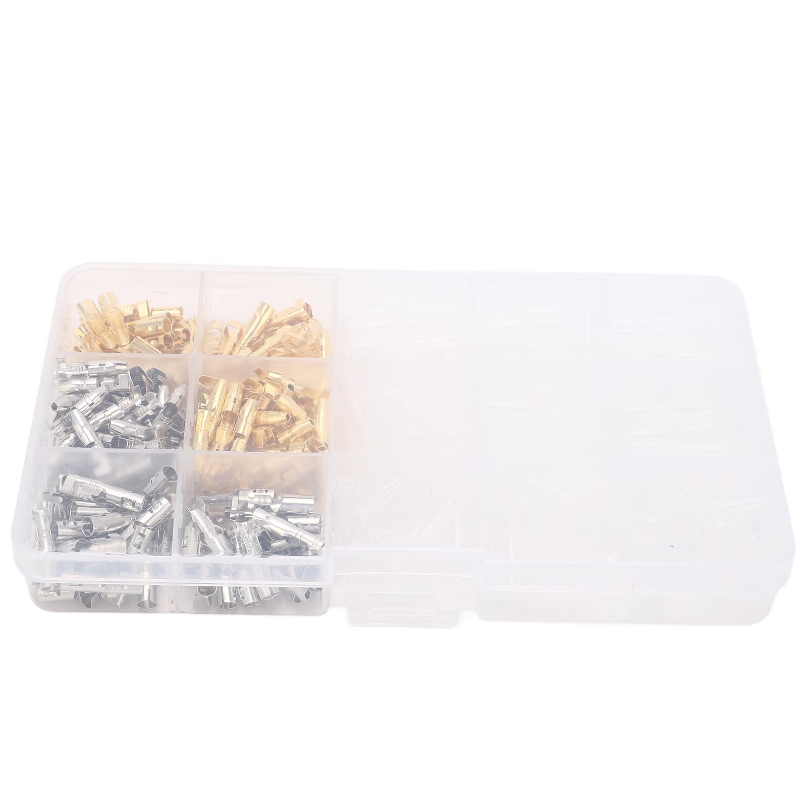 360 Pcs Male Female Wire Spade Connector Brass Wire Crimp Terminal Assortment Kit, 90 pcs Male 90 pcs Female Spade Terminals, 90 pcs Male 90 pcs Female Protective Sleeves, Storage Box