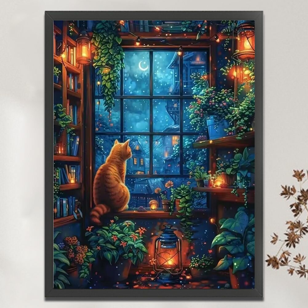 Полная вышивка Eco-Cotton Thread 11ct Printed Cat Cross Stitch Kit 45x60cm