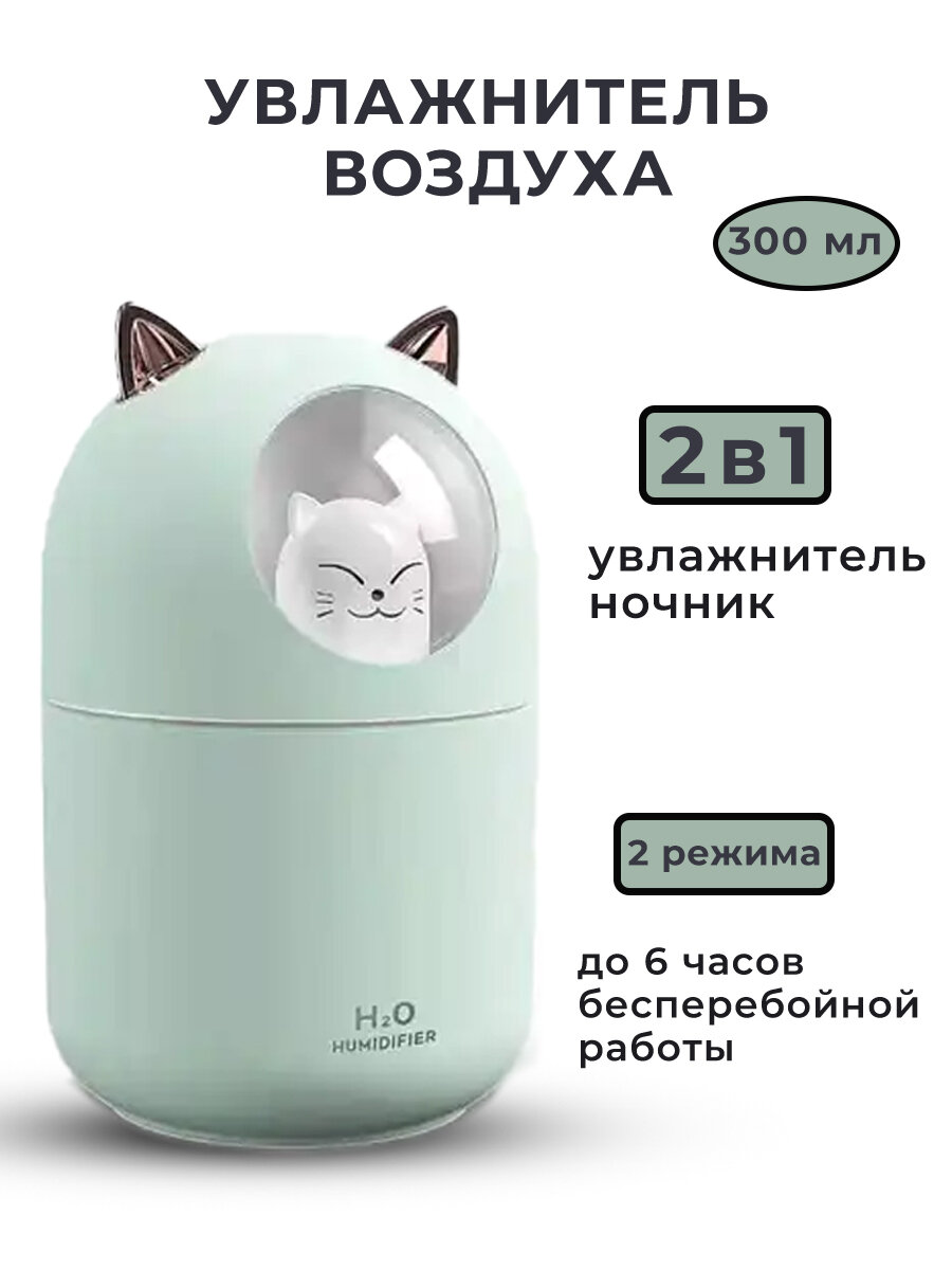Увлажнитель воздуха котик / Ночник-увлажнитель воздуха H2O Humidifier cat