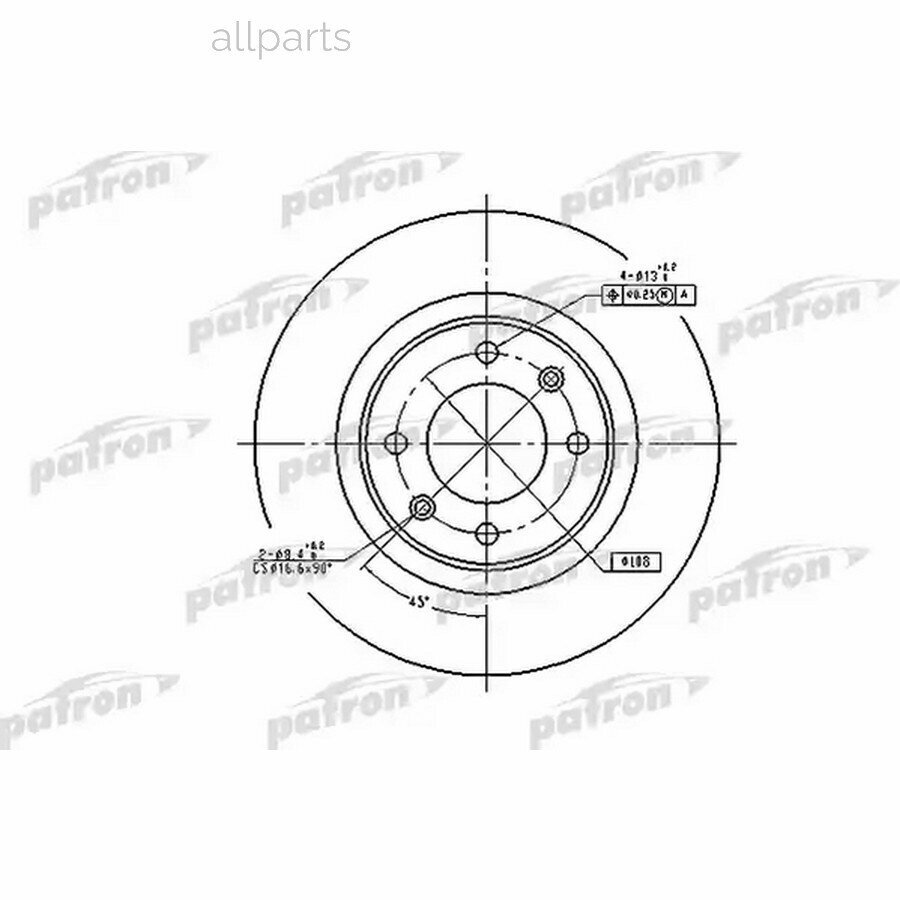 PATRON PBD4215 Диск тормозной задн CITROEN: C5 01-04, C5 04-, C5 Break 01-04, C5 Break 04-