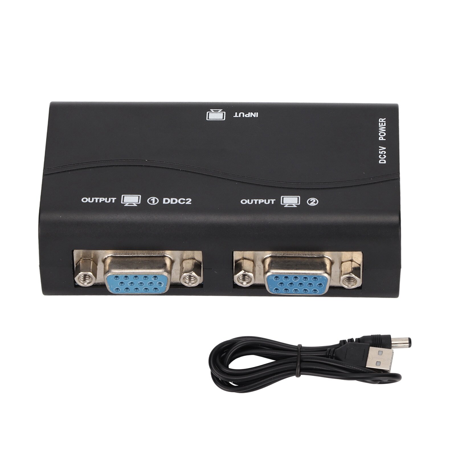 VGA Splitter 1 из 2 выхода на 250 МГц USB Powered 1920x1440 1080p Видео -сплиттер для дупликации экрана