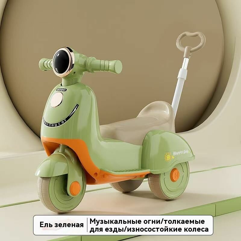 Уравновешенный мотоцикл для детей, 1 место, зеленый, до 12 лет, 2,5 кг