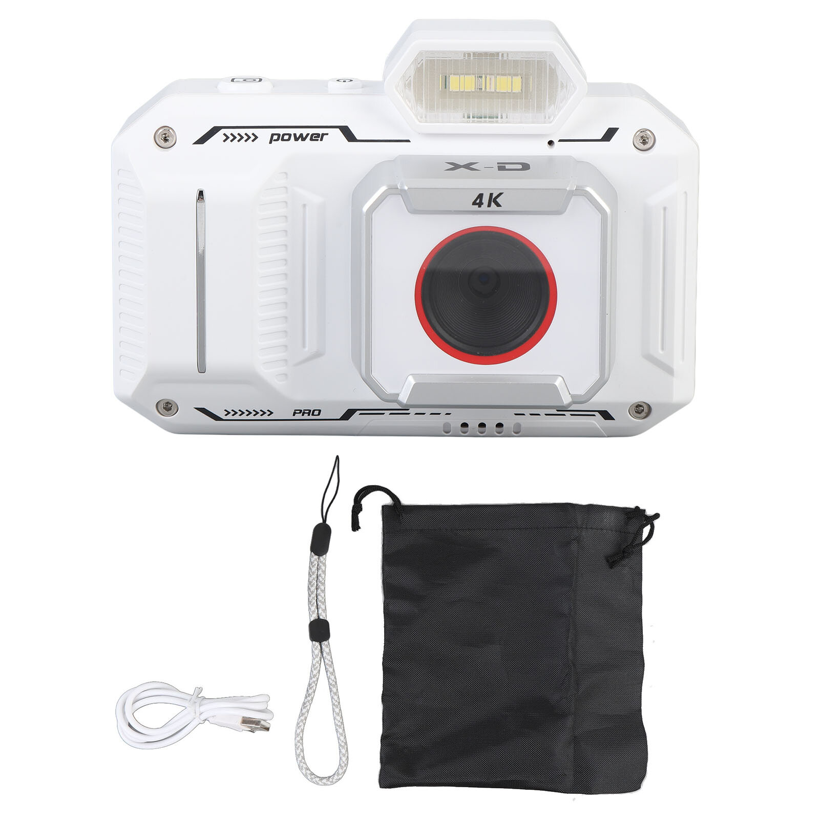 Цифровая фотокамера 48 Мп для фотосъемки, автофокуса, видеоблогинга 4K, 18-кратного зума, компактная, в стиле ретро, с картой памяти 32 ГБ.