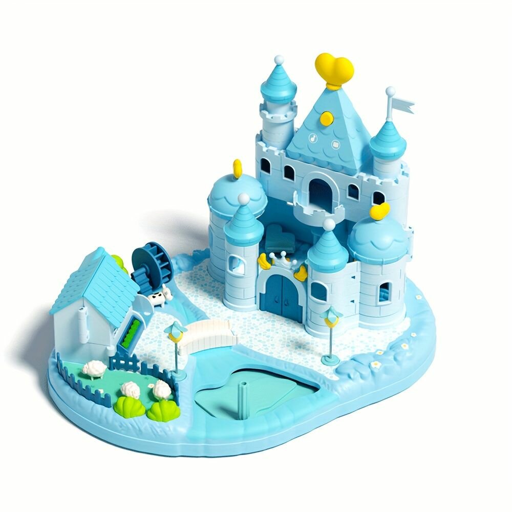 Набор для строительства "Замок принцессы" с кукольным домиком для малышей, звуком и светом, аксессуарами и мебелью DlY Домик для кукол Игрушка для дня рождения