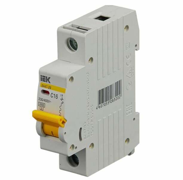 Выключатель автоматический 1Р 16А (С) 4,5кА ВА47-29 IEK KARAT