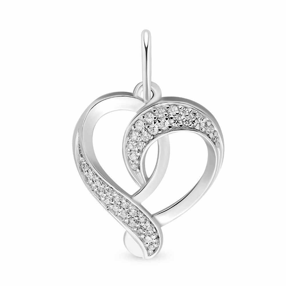 Подвеска, серебро, 925 проба, родирование, фианит