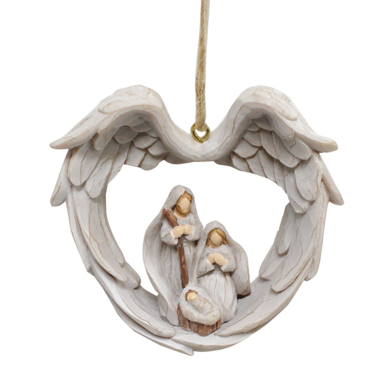 Wings Decor Christmas Hanging Ornament Synthetic Resin Handmade Exquisite Family Wing for Home Yard Gift
