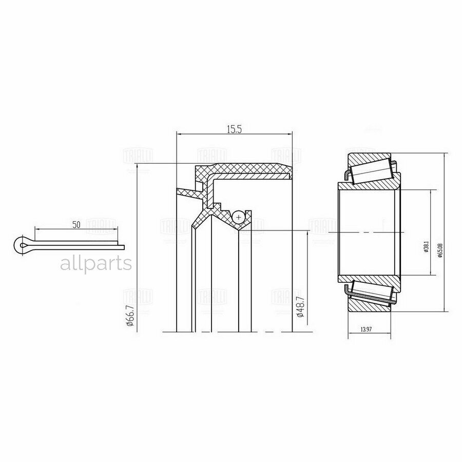 TRIALLI CS 0881 Подшипник ступицы HYUNDAI ACCENT/ATOS/MITSUBISHI 81-02 пер.