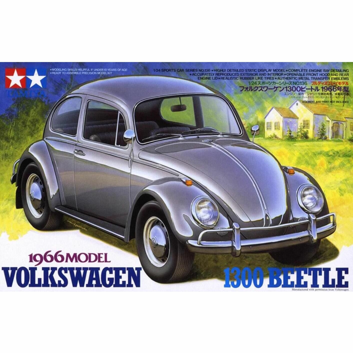 Сборная модель Tamiya 24136 "Volkswagen 1300 Beetle", масштаб 1:24