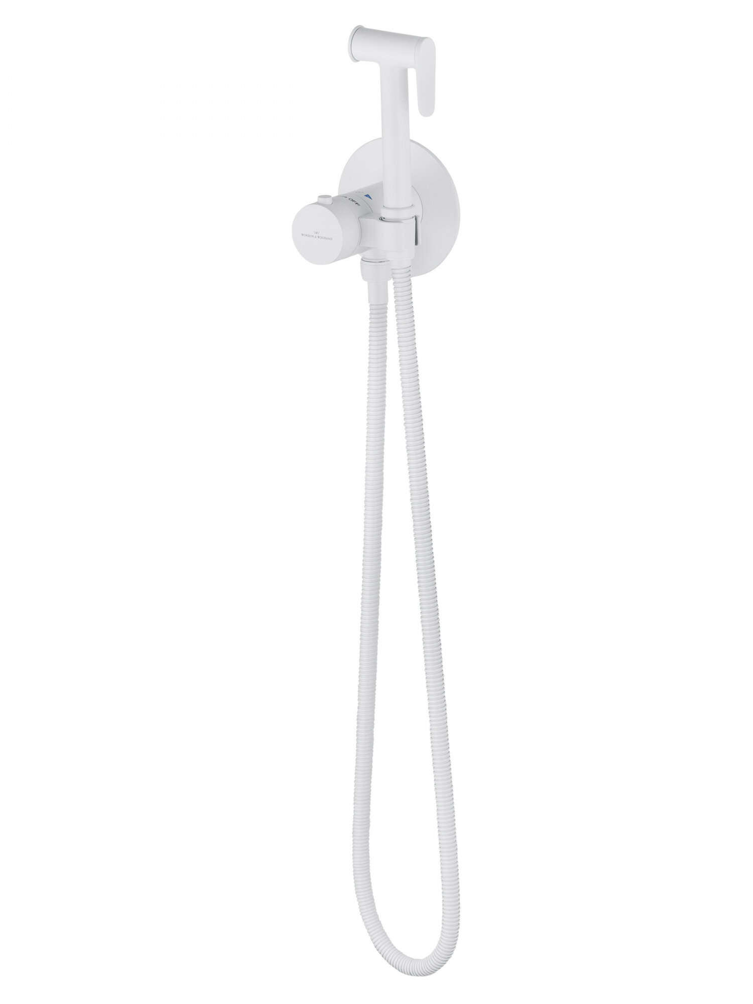 Смеситель с гигиеническим душем и термостатом, встраиваемый WONZON & WOGHAND, Белый матовый (WW-88829909-MW)
