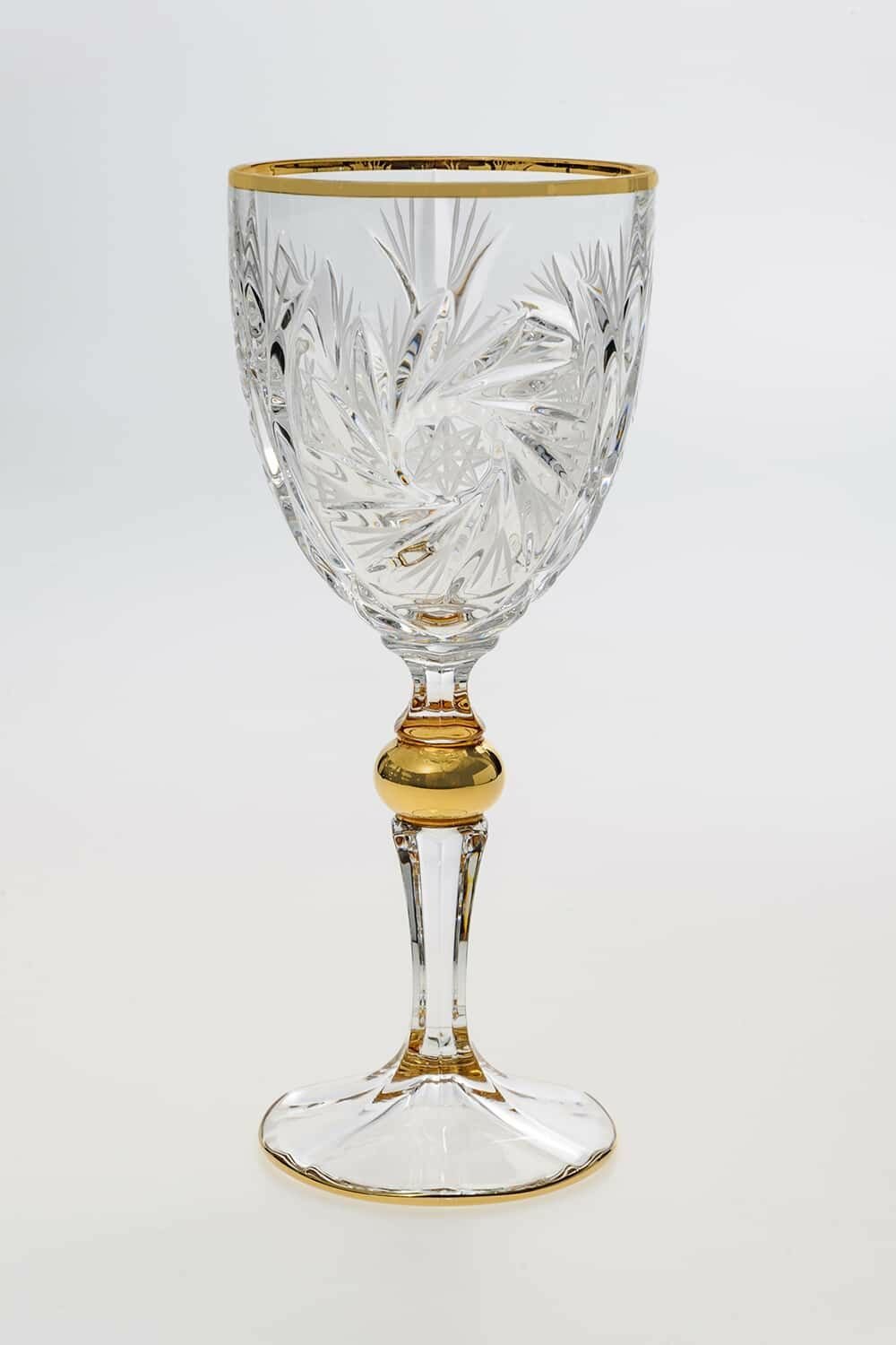 Бокал для вина "PINWHEEL", декор "Отводка золото, золотой шар"; 260 мл (набор 6 шт.), Bohemia Jihlava/ ИПХ120