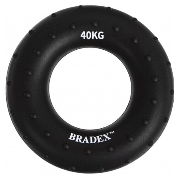 Эспандер Bradex кистевой 40 кг, круглый массажный, черный