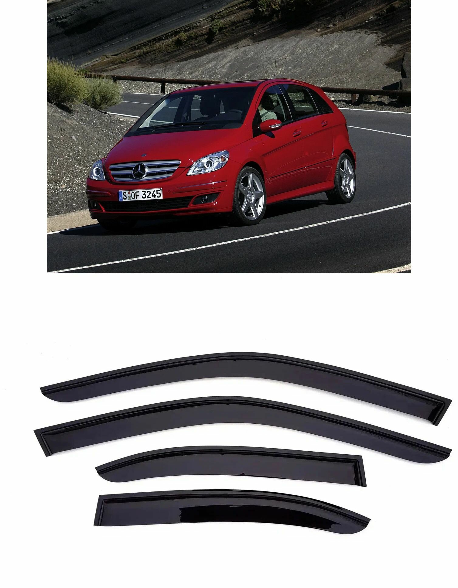 Дефлекторы боковых окон MERCEDES-BENZ Мерседес-Бенц B- klasse (W245) (2005-2011)