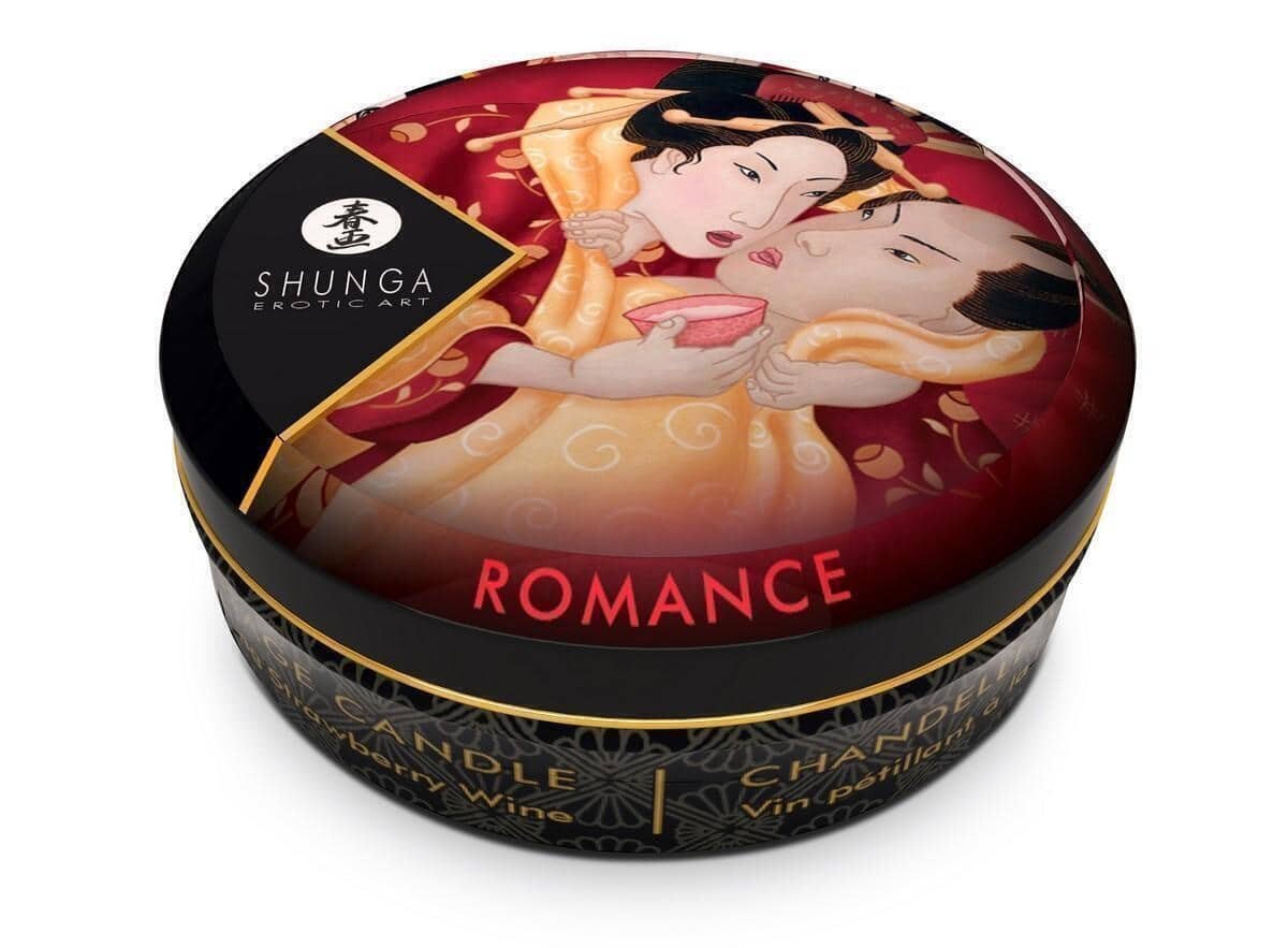Массажная свеча SHUNGA "Sparkling Strawberry Wine", аромат клубничного вина, 30мл