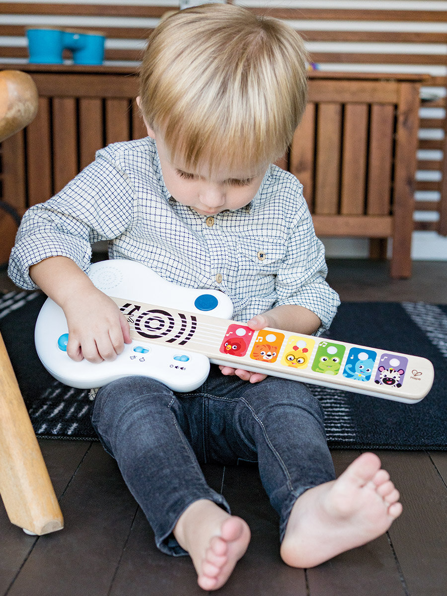 Музыкальная игрушка для малышей Hape "Гитара" Hape, сенсорная, Серия Волшебное прикосновение 12396_HP