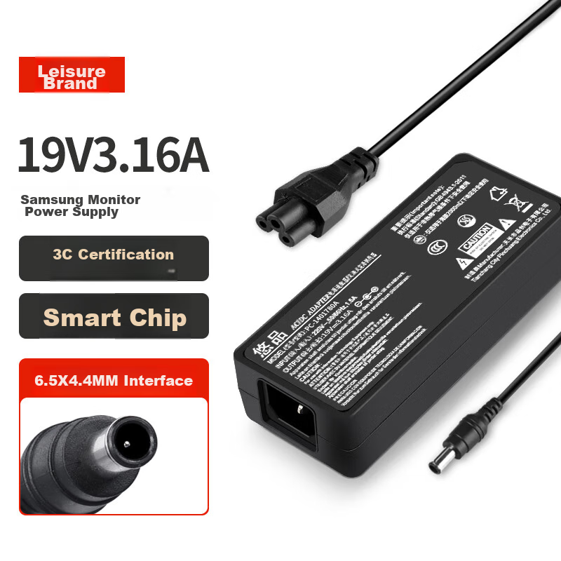 Youpin Samsung Monitor Power Cord, 19V 3.16A LCD Computer Power Adapter, Universal Laptop Charger with Large Port And Pin, 6.5*4.0