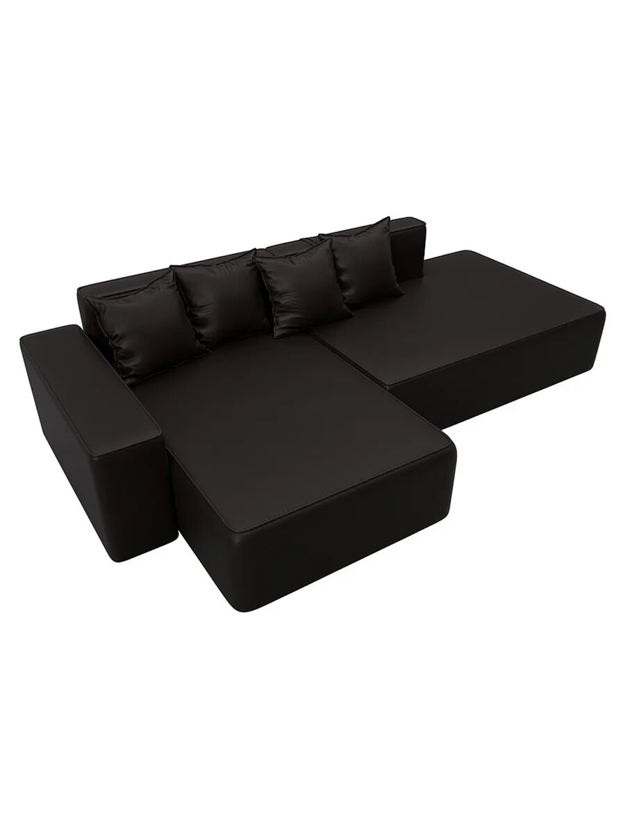 Диван угловой Будапешт со спальным местом 135х202 см, с ящиком для белья, угол левый, экокожа