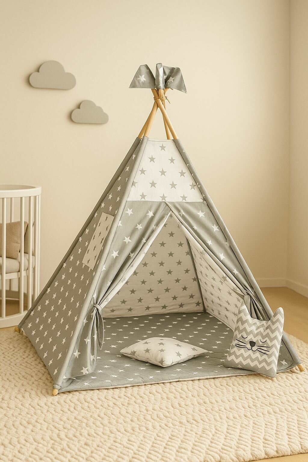 Детский Вигвам / палатка игровая "Big Star" серый