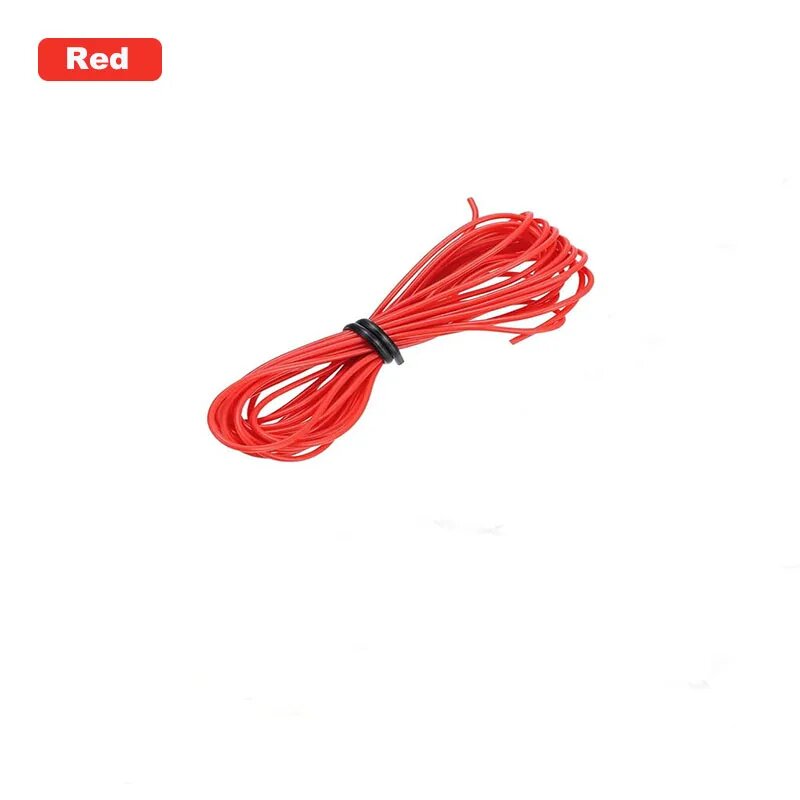 Мягкий силиконовый провод 14-24 AWG черный 18 AWG, Red, 1m-3.2FT