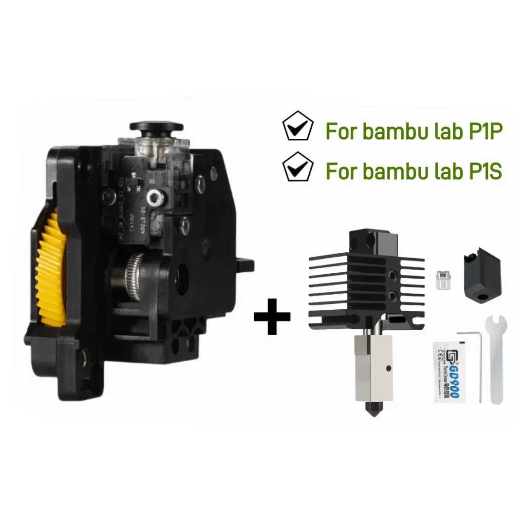 Оригинальный экструдер Bambu Lab P1 с двойными шестернями Extruder with hotend
