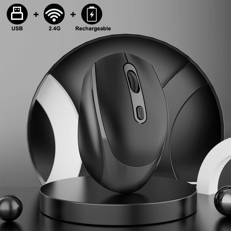 Беспроводная мышь 2.4ГГц Rechargeable Black