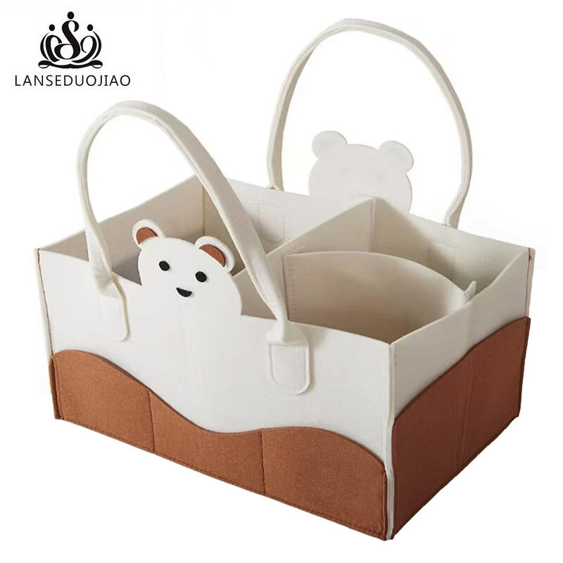 Органайзер для вещей "Мишка" 35х23х18, фетровая сумка для мам, для пикника