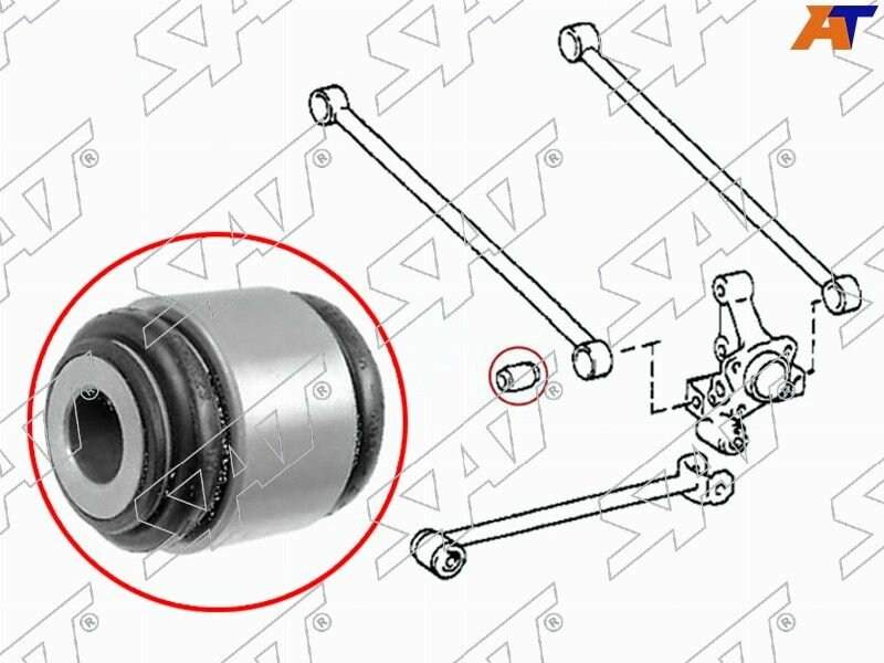 Сайлентблок SAT ST-42210-14010 цапфы Toyota Caldina T190, T210 92-02, Camry 86-11