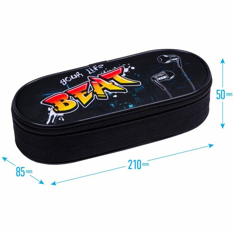 Пенал корпусный 1 отделение, 210*85*50 Berlingo Beat, полиэстер, PM09088