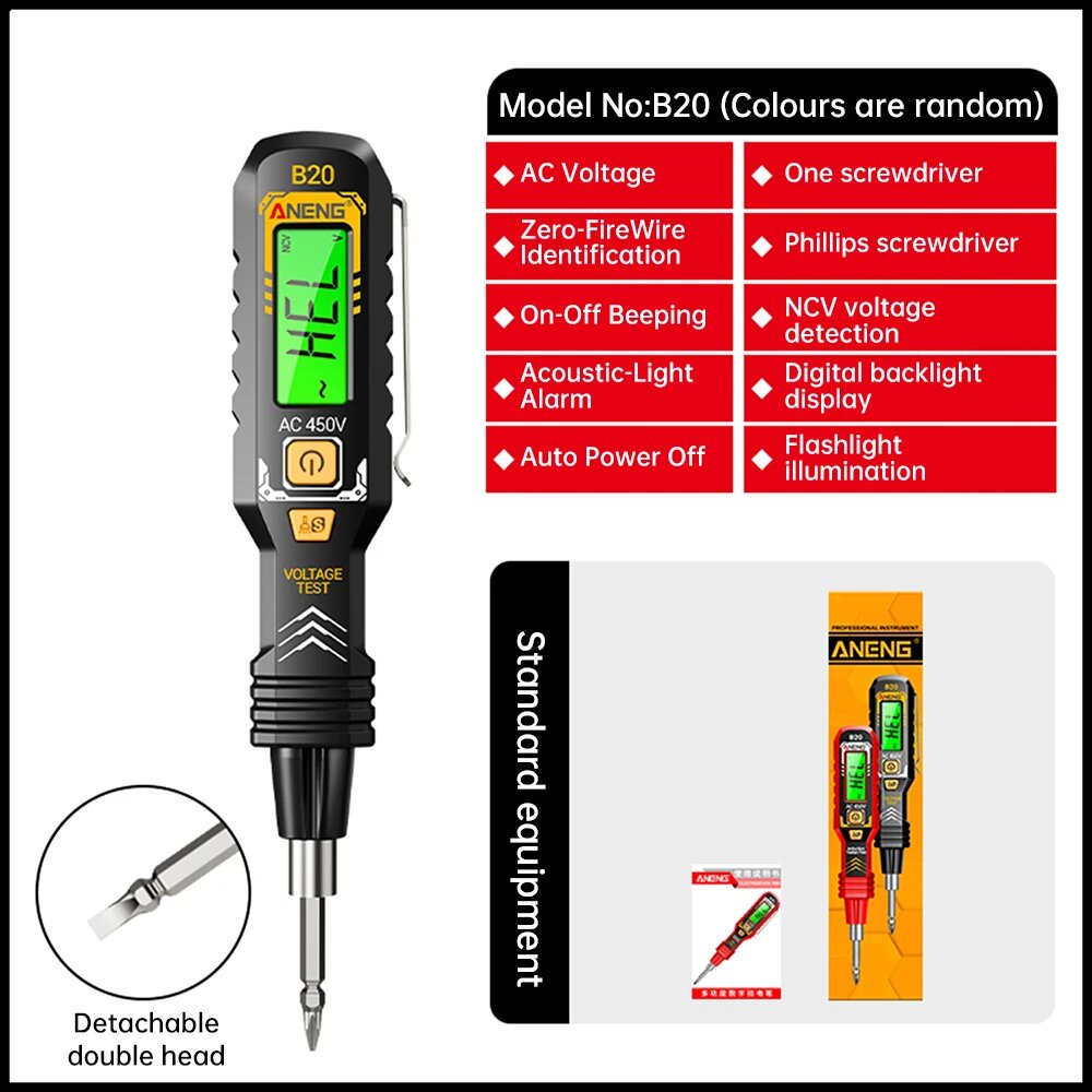 ANENG Цифровой тестер напряжения B20 B19 B20 Black