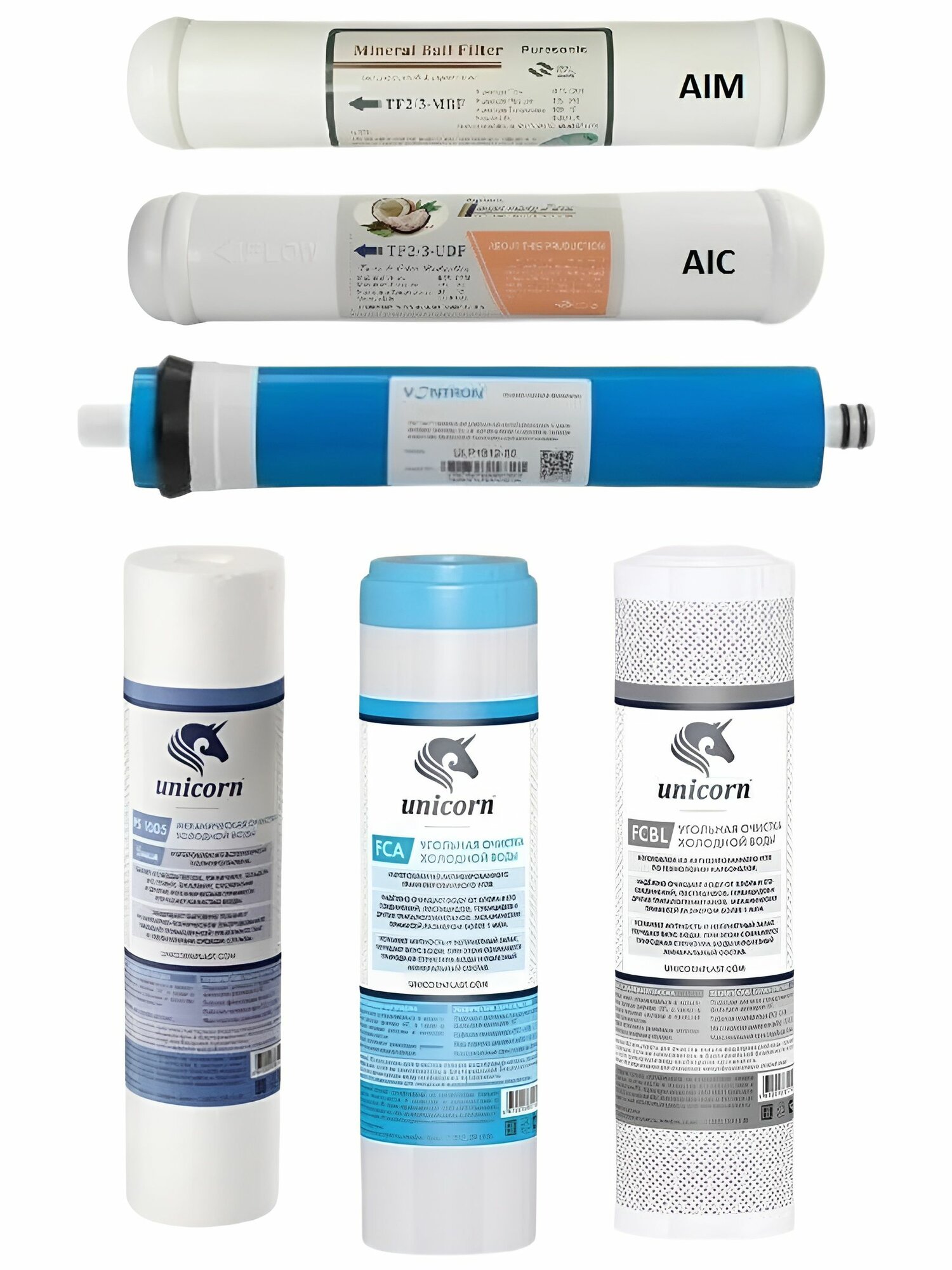 Комплект фильтров для систем AquaPro AP-600М, 6 ступеней очистки (без фитингов)