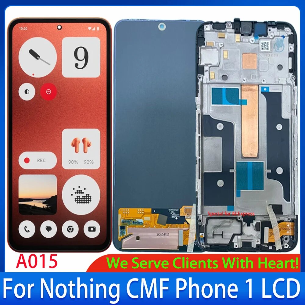 6,67 "оригинальный AMOLED/OLED для Nothing CMF Phone 1, ЖК-дисплей, сенсорный экран, дигитайзер для Nic, CMF PHONE1 A015 ЖК-дисплей AMOLED No Frame