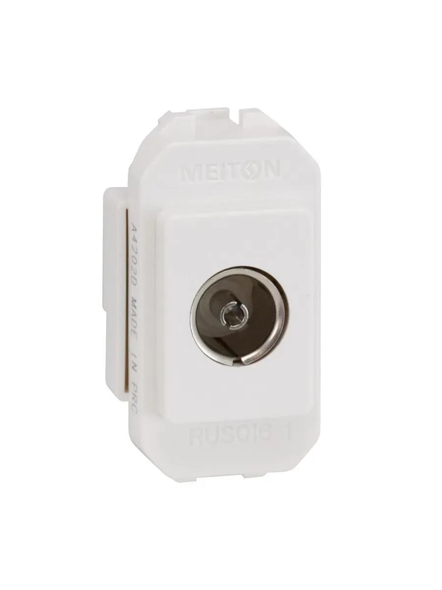 TV розетка 1 модульная MEITON цвет белый, матовая , IP20 A4202D