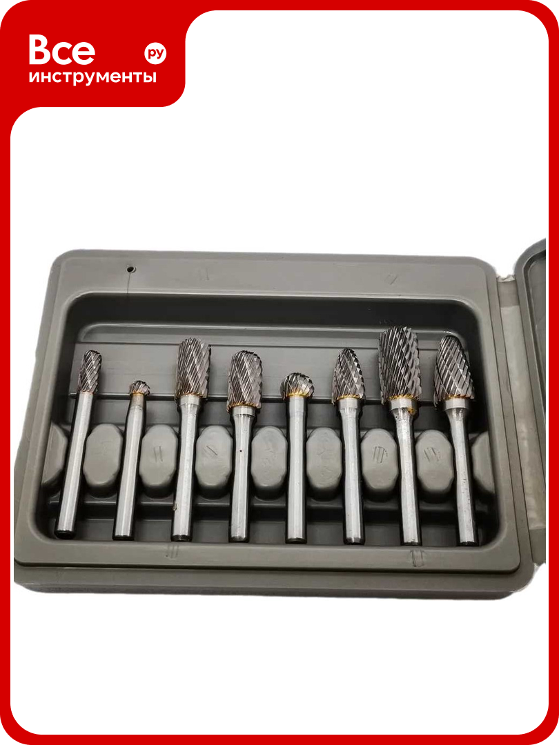 Набор бор-фрез из карбида вольфрама 8 шт Genler 25093