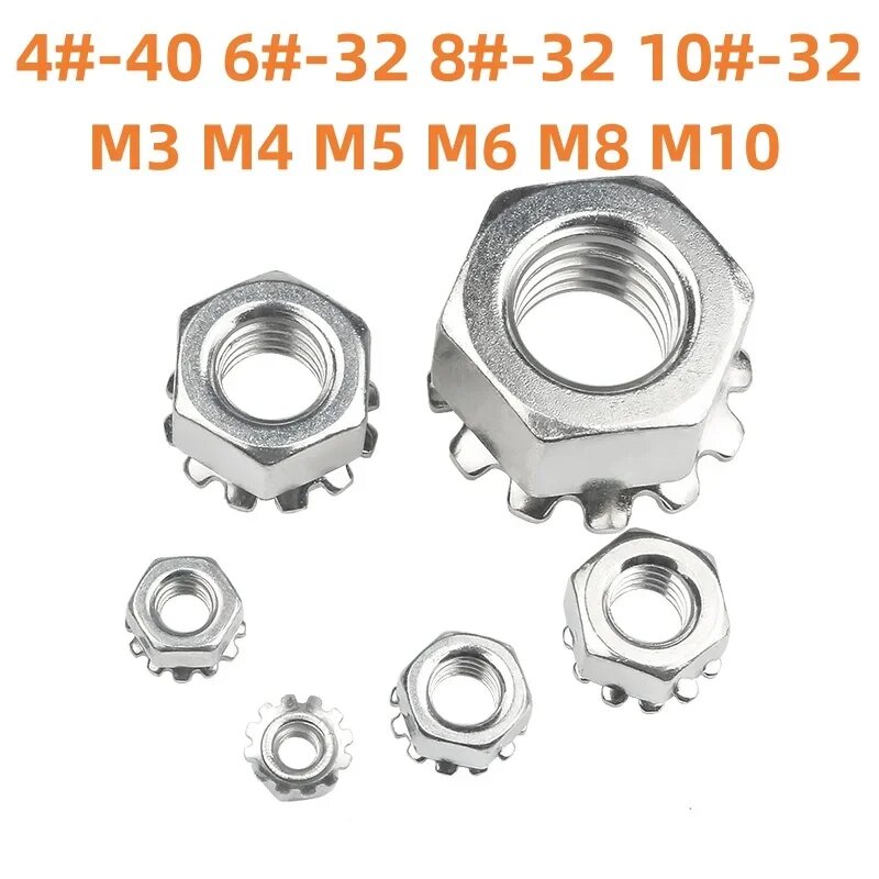 Гайки К-типа углеродистая сталь белый цинк M3 M4 M5 M6 M8 M10 M3-30pcs, metric
