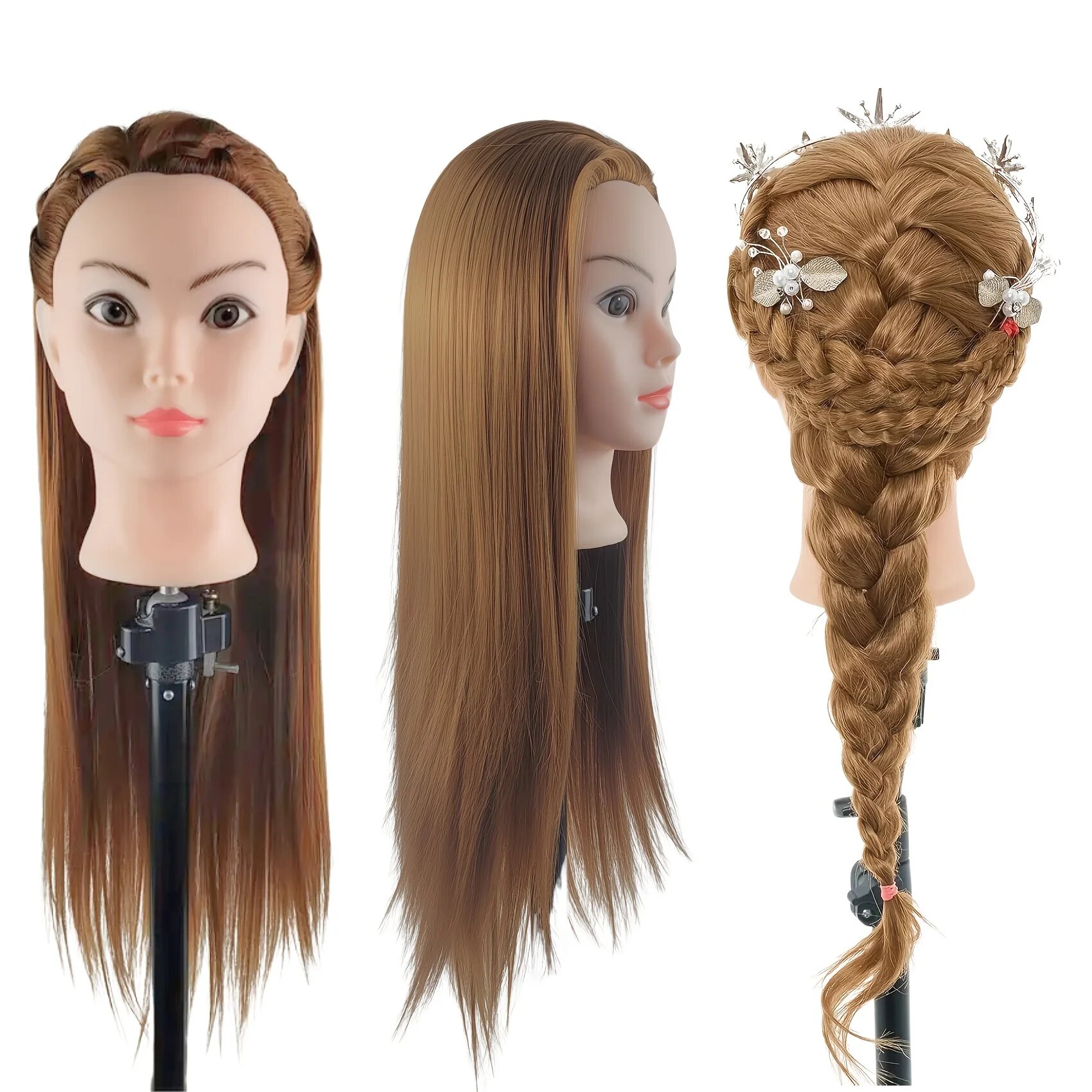 Голова манекена с волосами Голова манекена для практики плетения и укладки Идеально подходит для салонов, парикмахерских, салонов красоты