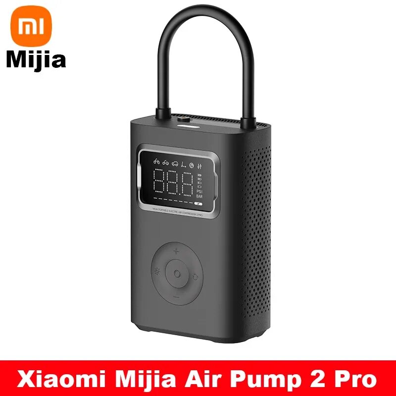 XIAOMI Mijia Air Pump 2 Pro Портативный электрический воздушный компрессор Mi Inflatable Treasure 150psi Мотоцикл высокого давления Автомобиль Футбол, black