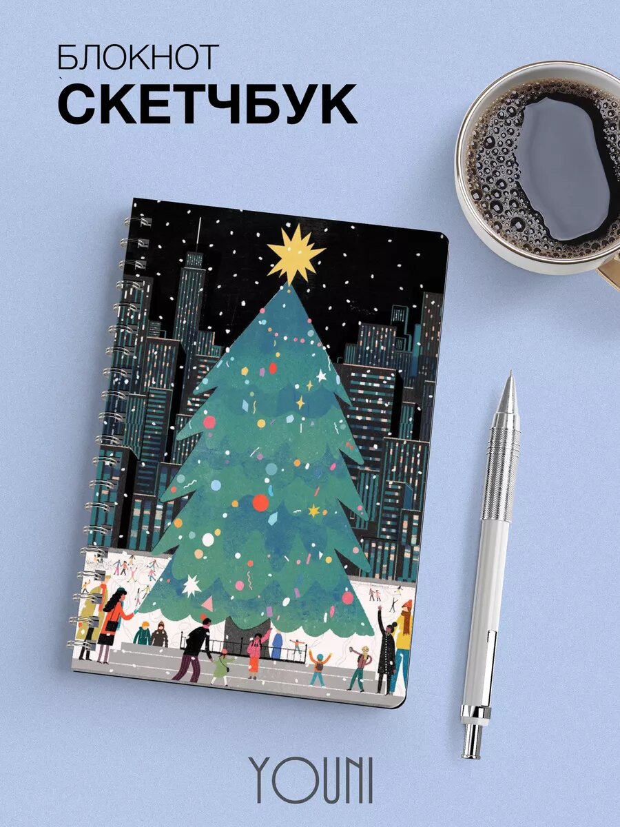 Скетчбук с природой Sketchbook YOUni , для рисования, A5, на спирали, ламинированная обложка, 28 листов