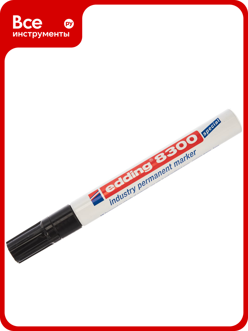 Edding, Перманентный, Перманентный маркер промышленный, 1,5-3 мм Черный, E-8300#1, поверхностей, E-8300/1
