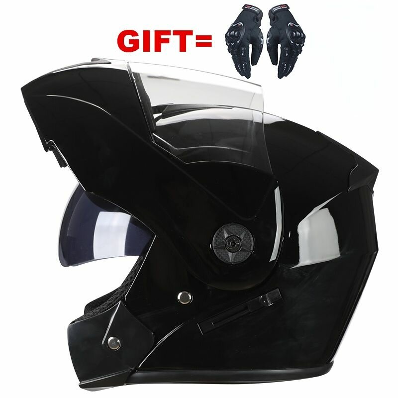 Мотоциклетный шлем открытый шлем, L, прозрачный, черный