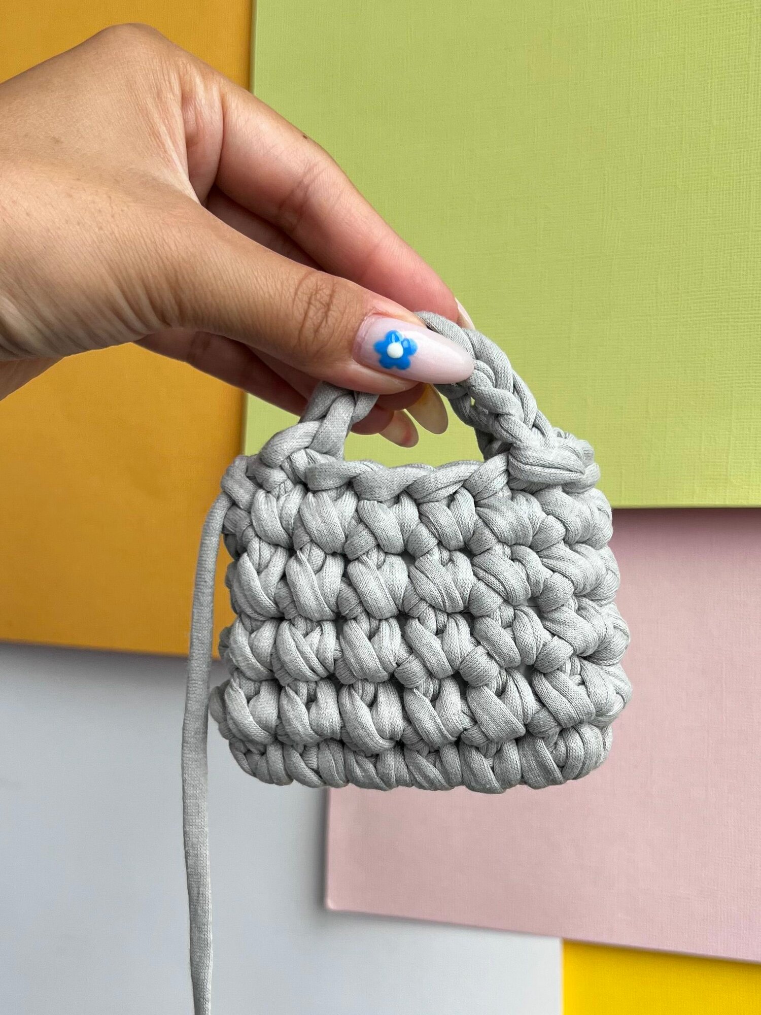 Чехол "Зефирка", для наушников, вязанный, хлопок 100%, с карабином