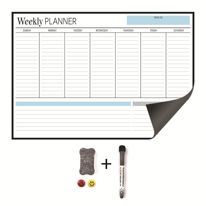 Доска белая, с наклейками, съемная, магнитная, для холодильника