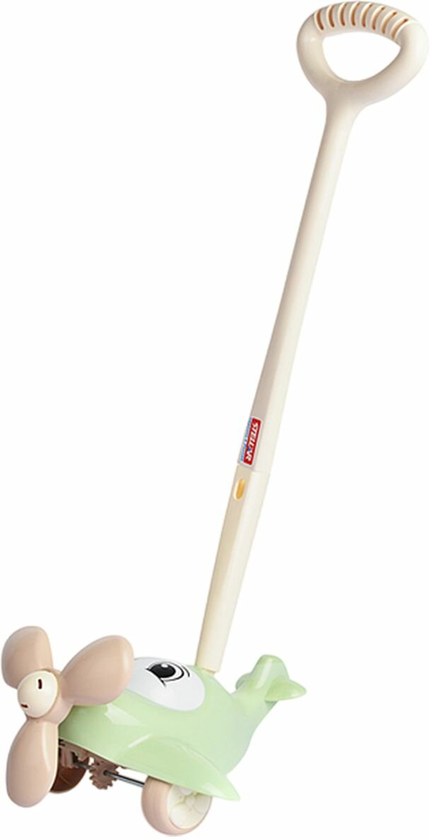 Детская каталка "Самолет Коллекция "Зефир" с ручкой, развивающая игрушка для малышей, машинка-каталка для дома и улицы