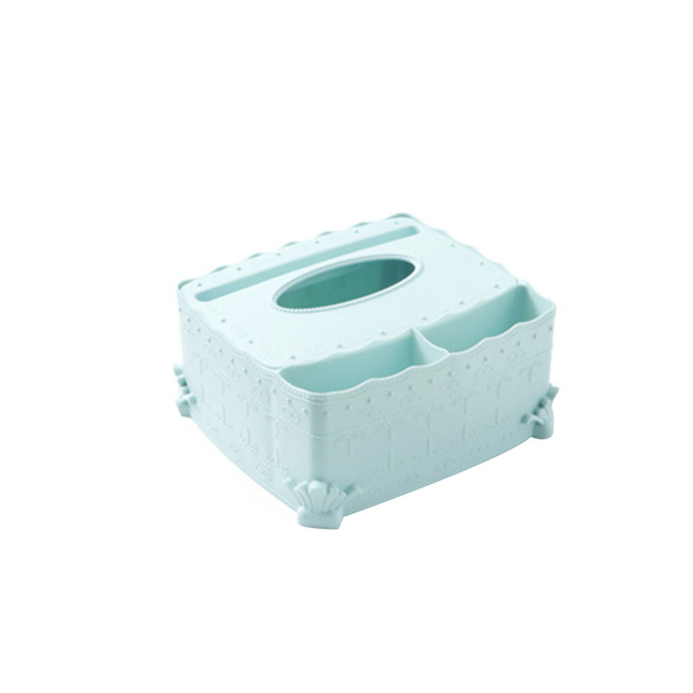 Многофункциональная ящик для хранения ткани с большой емкостью салфетки (синий)