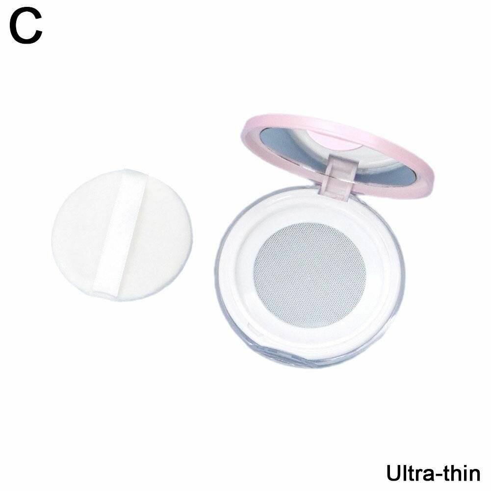 Портативная рассыпчатая пудра, компактная с зеркальной пуховкой, пустая пудровая коробка