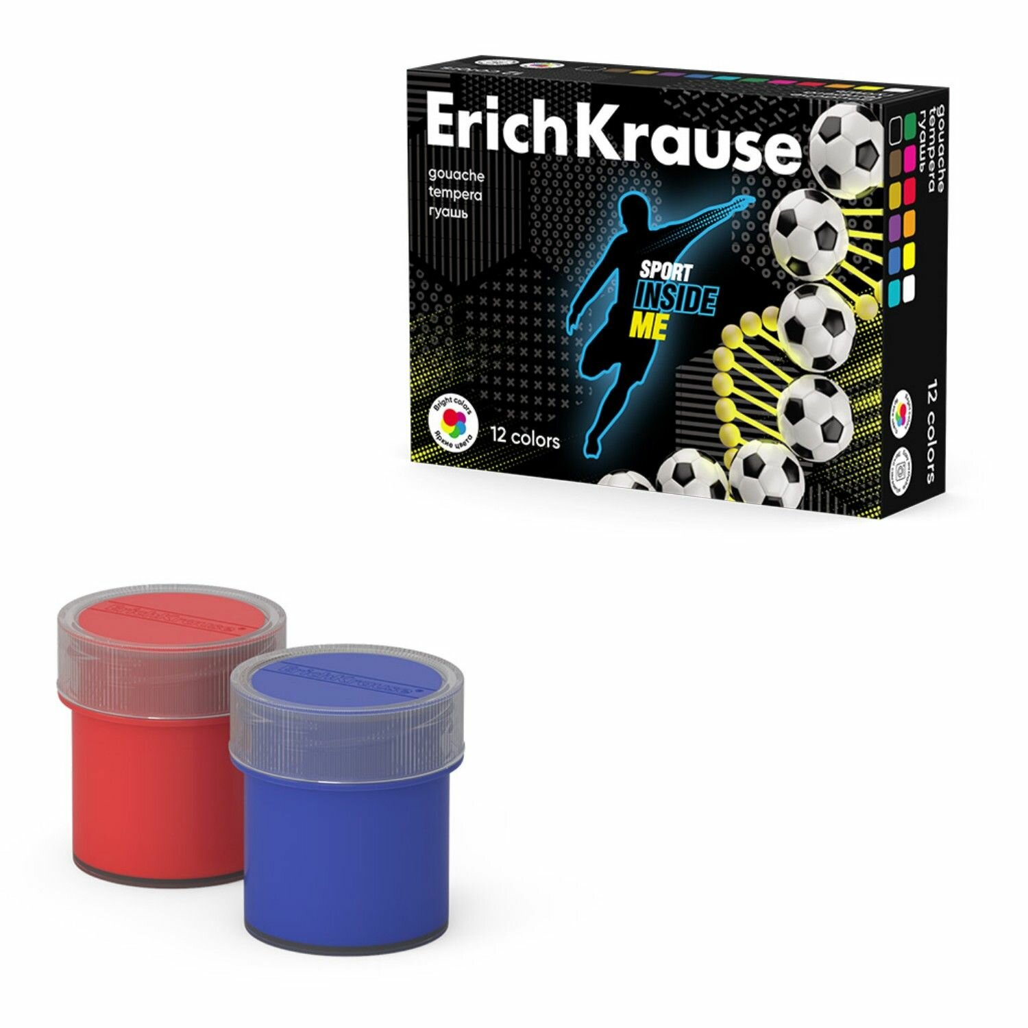 Гуашь 12цв 240мл Erich Krause Sport DNA