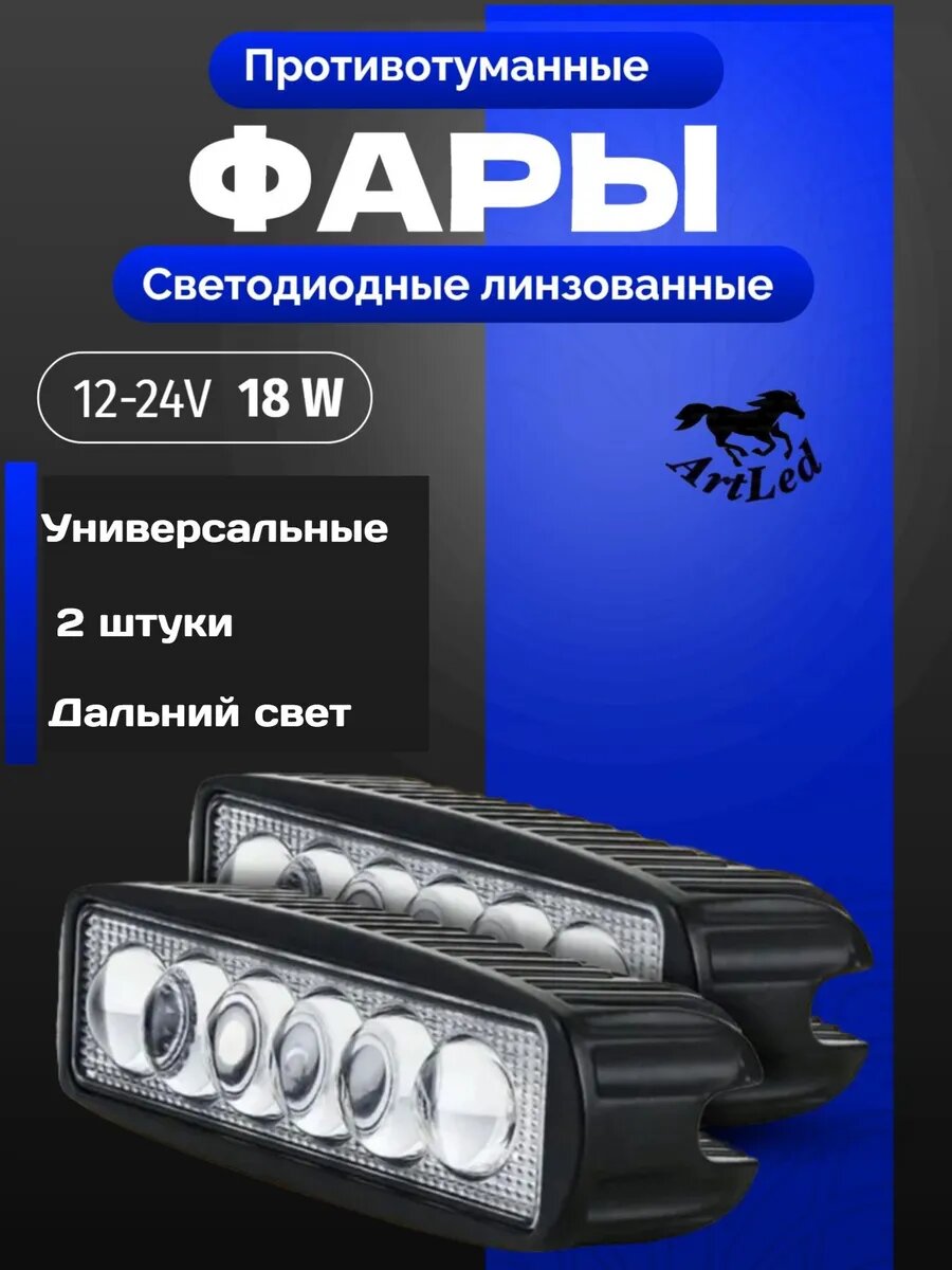 Светодиодные линзованные универсальные фары c напряжением 12/24V