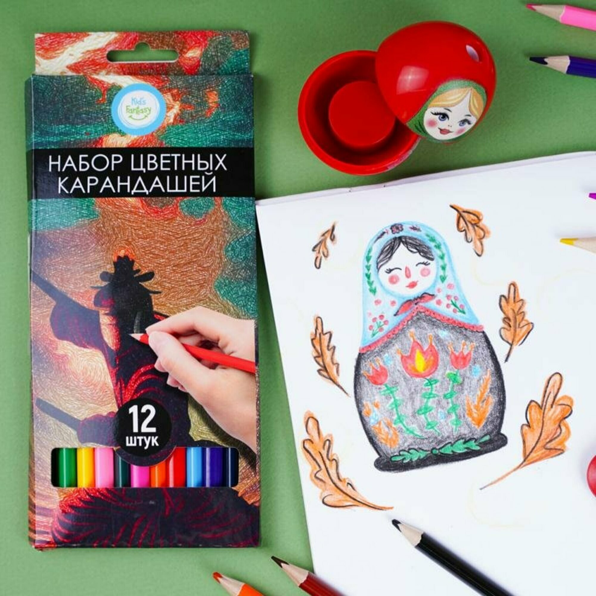 Набор цветных карандашей, Kid`s Fantasy, 12 шт, в ассортименте, 3 упаковки