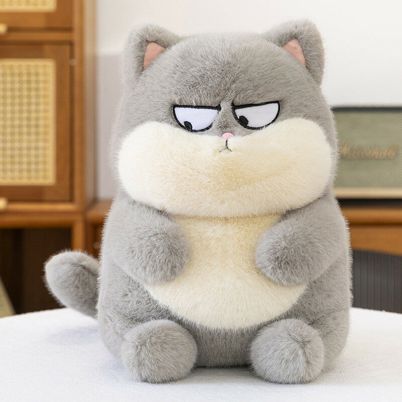 Plush toy pillow cat cute cartoon cool expression for kids room decor and play